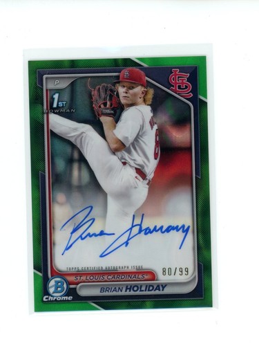 2024 Bowman Draft Brian Holiday Chrome Prospect Auto Green Lava /99 | eBay