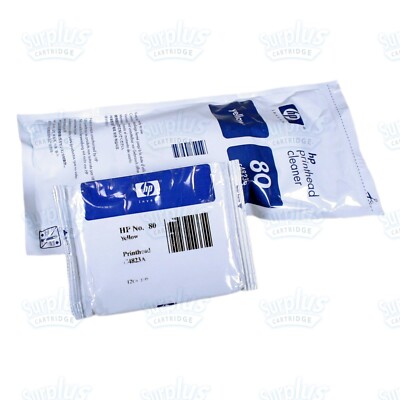 Genuine HP 80 Yellow Printhead & Cleaner C4823A DesignJet 1050 1055 | eBay