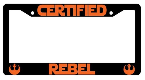 Certified Rebel Black Plastic License Plate Frame Star Wars | eBay