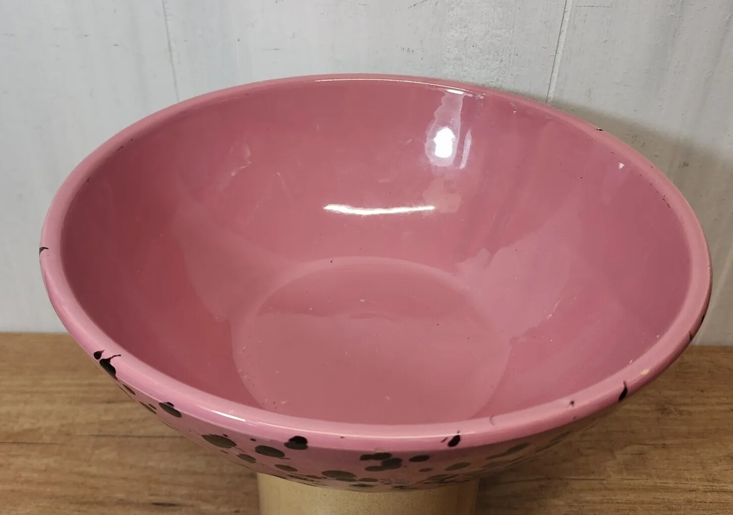VTG Watt Pottery Co Spatterware 10" Bowl Oven Ware #58 Pink Splatter ...