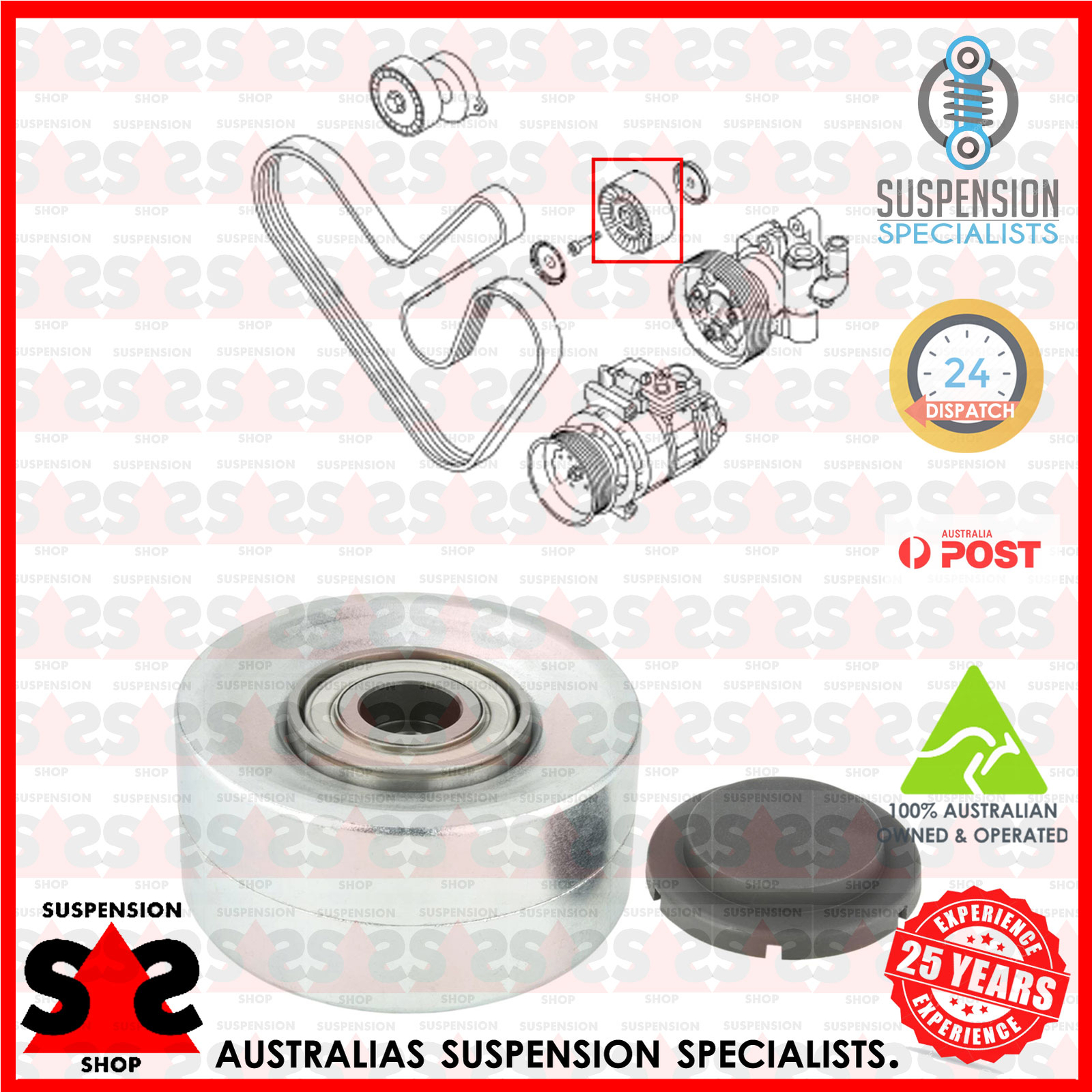 Deflection/Guide Pulley, V-Ribbed Belt Suit VW Transporter T6 Platform ...