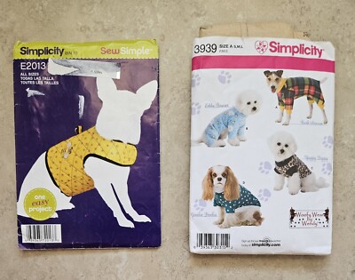 Simplicity Sewing Patterns 2 Cut Uncut Misc Dog Clothing Wear E2013 ...