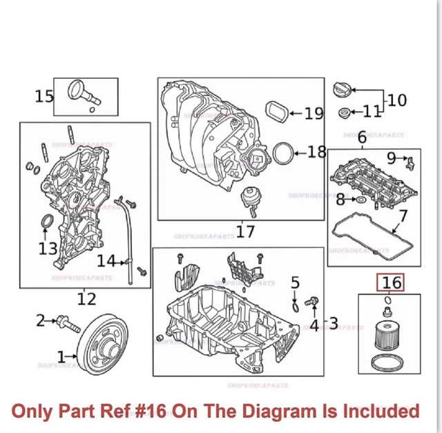263502J000 Genuine Hyundai / KIA SERVICE KIT-OIL FILTER for sale online ...