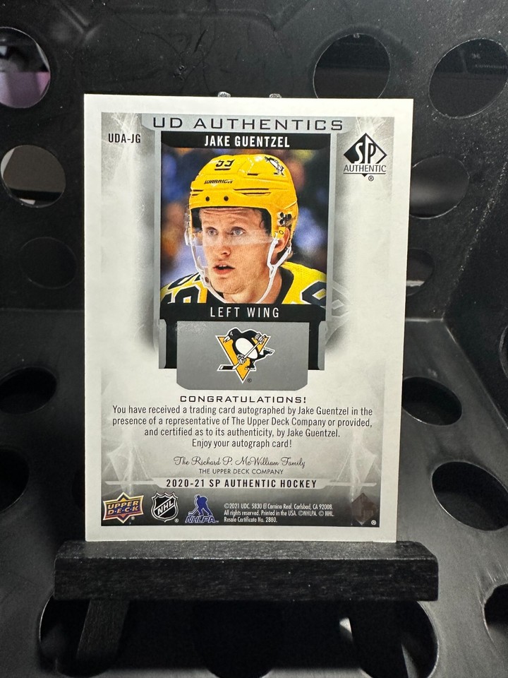 2020-21 SP Authentic UD Authentics Autographs Jake Guentzel Auto ...