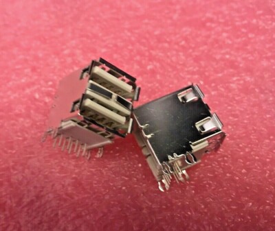 USB-A, Stacked USB 2.0 Receptacle Connector 8 Position Through Hole ...