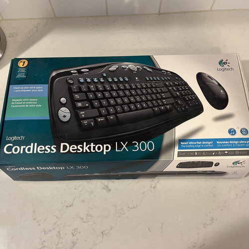 New Logitech Cordless Desktop LX 300 Keyboard & Mouse, Ultra-flat ...