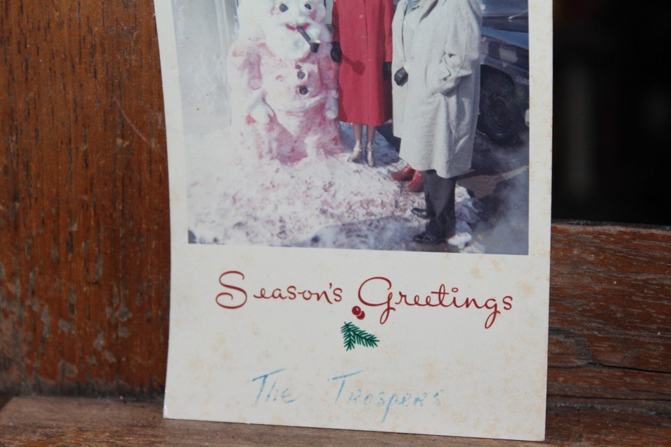 Vintage 1950's Real Photo Christmas Card Season's Greetings Standard ...