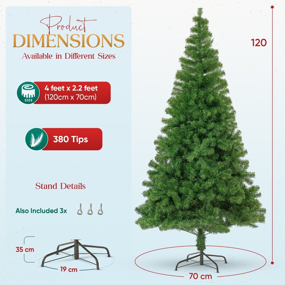 Christmas Tree with Stand Bushy Artificial Xmas Tree Home Decor 4ft 5ft ...
