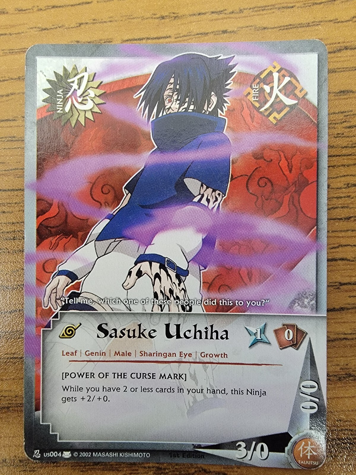 NARUTO CCG TCG SASUKE UCHIHA CARD N-US004 | eBay