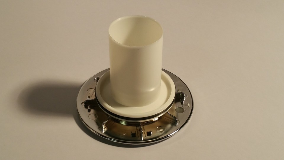 Replacement 115mm Chrome Shower drain-waste cap -Optional white parts ...