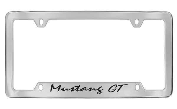 Ford Mustang GT Script Chrome Plated Metal License Plate Frame Holder ...