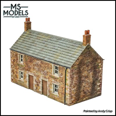 Semi Detached Stone Cottages/House N/TT/OO/O TT:120 Gauge Scale Model ...