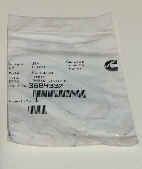 OEM Cummins 3684337 Block Heater Gasket for sale online | eBay
