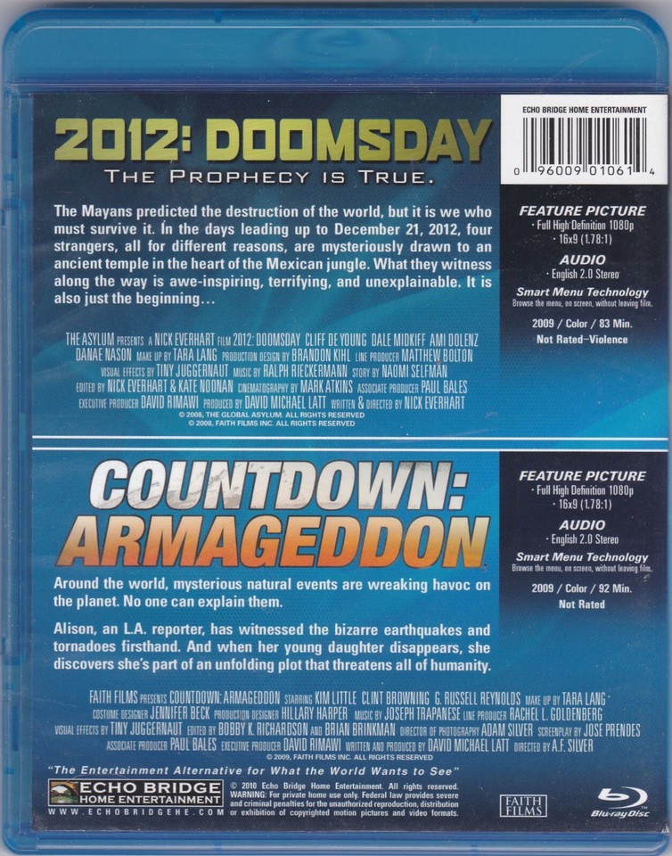2012: Doomsday / Countdown: Armageddon - Double Feature (Blu-ray) | eBay