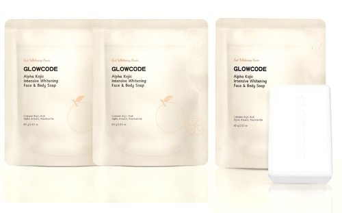 3pcs of Glowcode Alpha Kojic Intensive Whitening Face & Body Soap - 80g ...