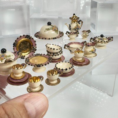 26 Pc Artisan Dollhouse Miniature Porcelain Dinnerware Lot Set 1:12 ...