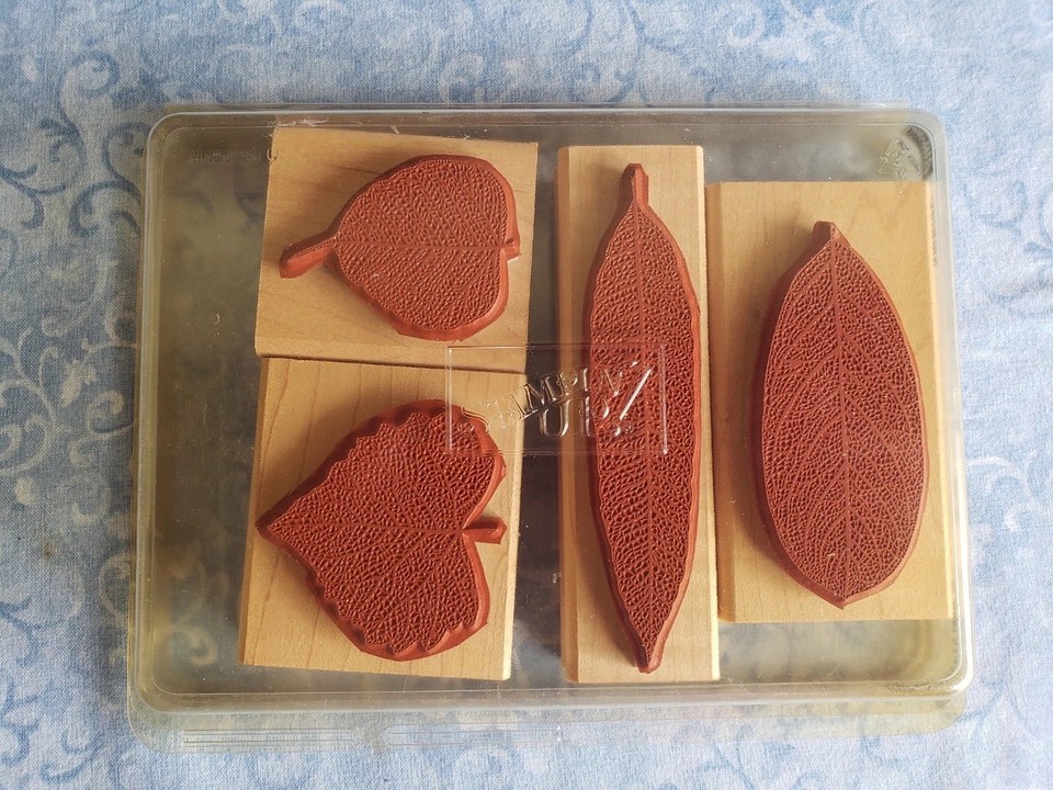 LOT 2 Sets~STAMPIN UP Rubber Stamp Detailed Leaves~HERO ARTS Leaf ...
