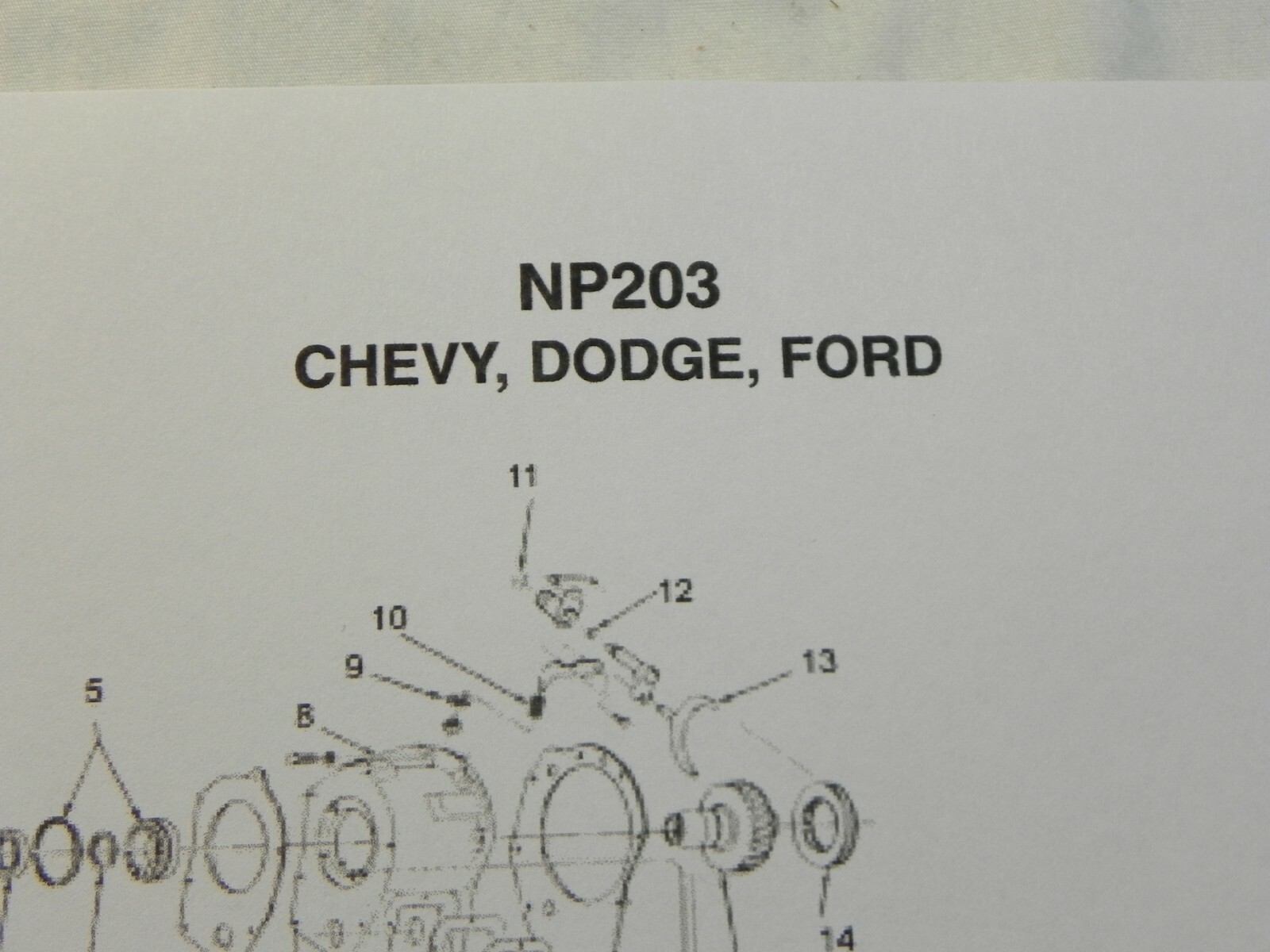 NP203 Main Shaft 3821352 Transfer Case Diagram #29 CHEVY, DODGE, FORD ...