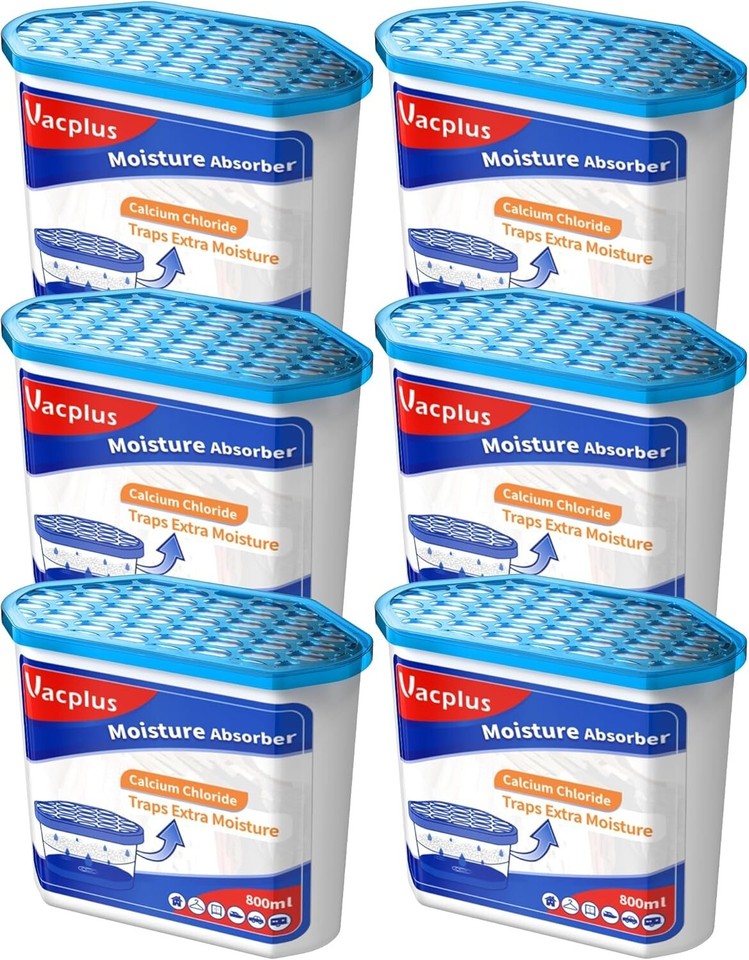 Portable Humidity Removers - 6-Pack, 16Oz Leakproof Dehumidifiers in ...