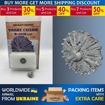 WRIGHT CYCLONE R-1820 Engine Late 1/72 Scale Parts Kit Print Scale PSR ...