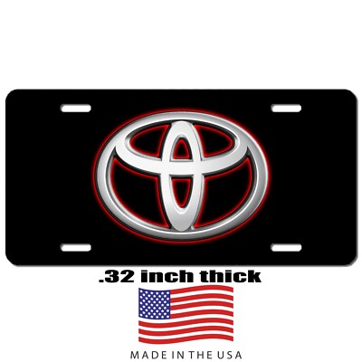 Toyota auto art Red glo vehicle aluminum license plate car truck SUV ...
