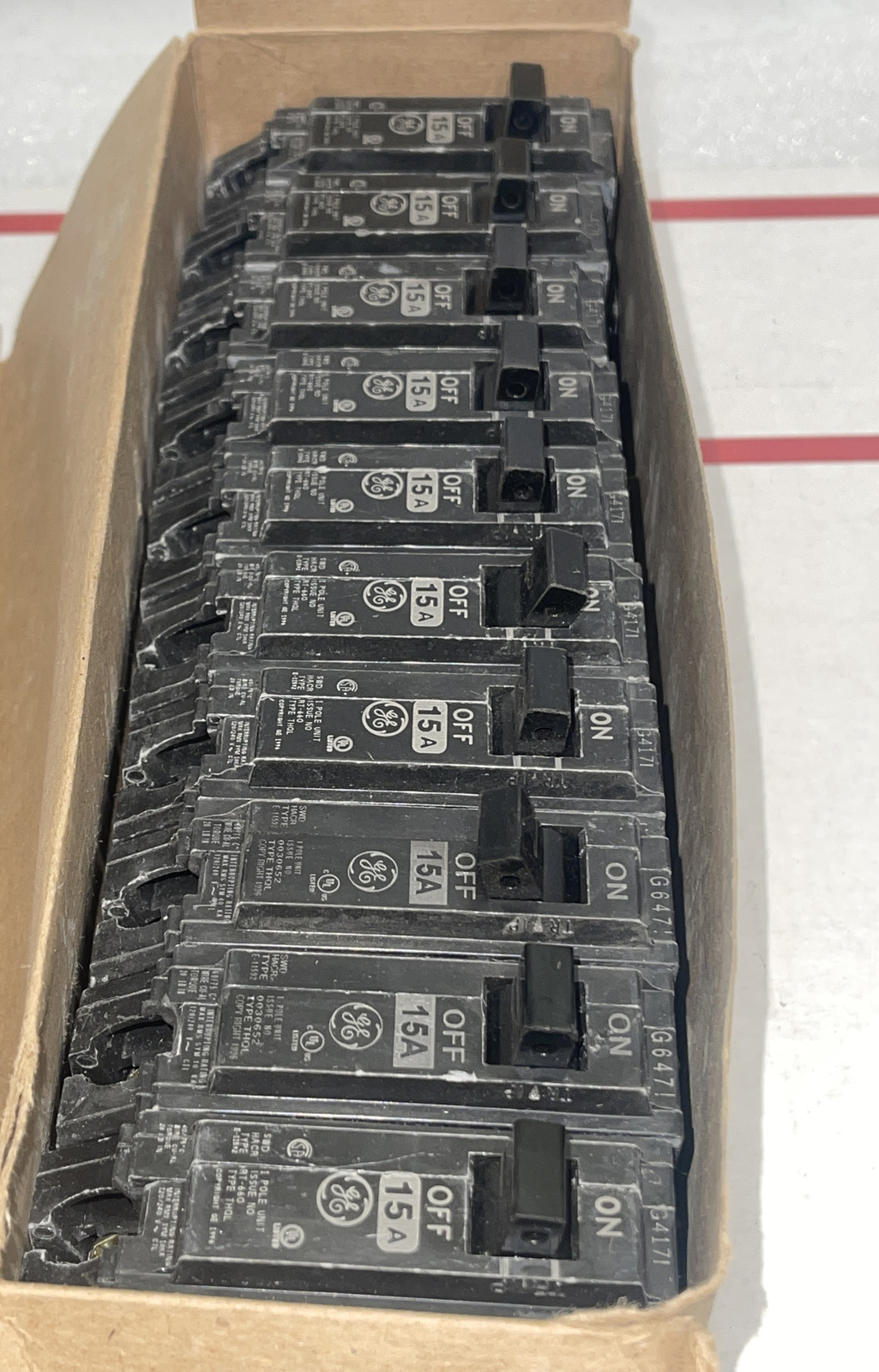 (10) GE General Electric THQL1115 15-Amp 1-Pole 120V 240V AC Circuit ...