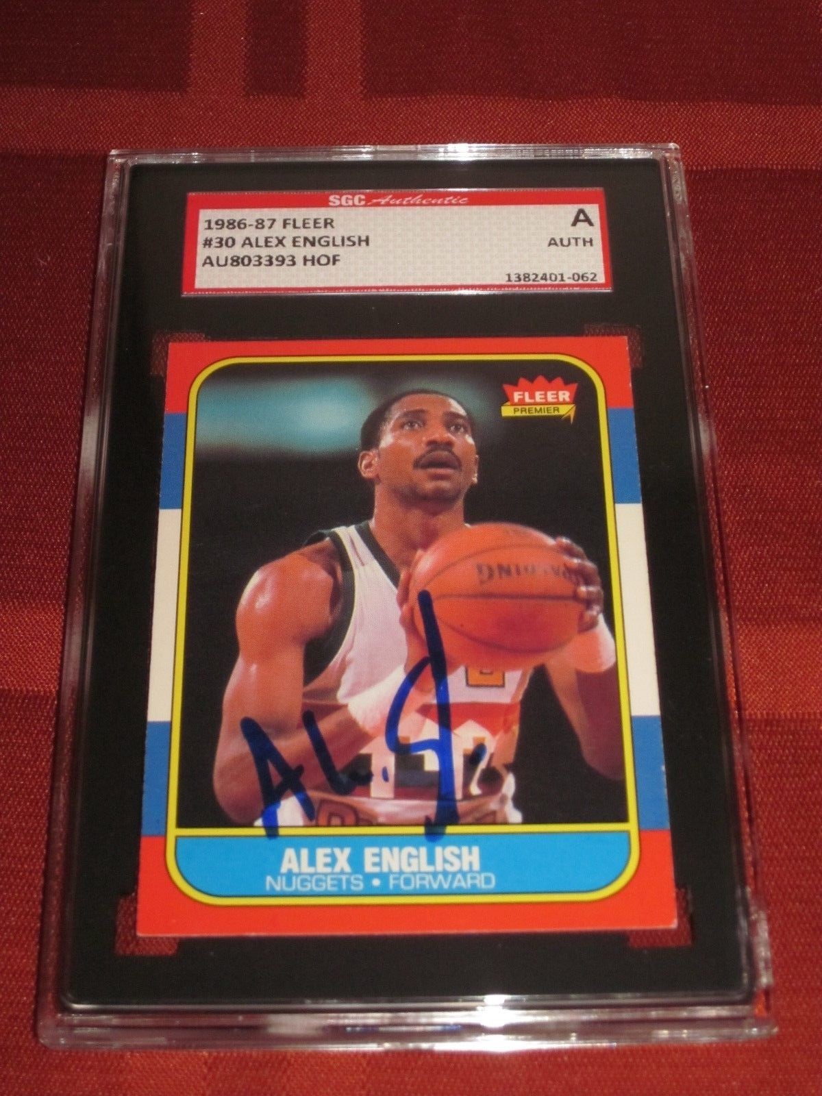 ALEX ENGLISH AUTOGRAPHED 1986-1987 FLEER CARD-SGC SLABBED-ENCAPSULATED ...