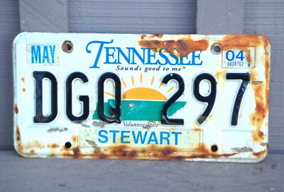 Tennessee License Plate TN Stewart Single 2004 Number DGQ 297 | eBay