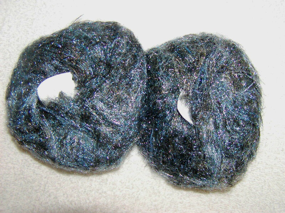 2 Skeins - BERROCO GLITZ #9711 - SILVER STREAK ~ 100% Nylon. 140 yards ...