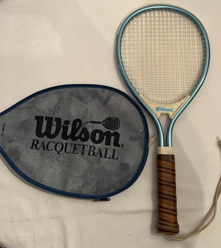 VINTAGE Wilson Raquetball Racket Blue Leather Wrap Grip & Cover | eBay