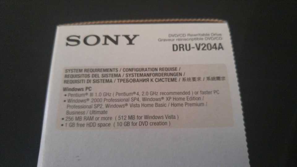 SONY DRU-V204A DVD/CD Rewritable Drive Black New Sealed | eBay