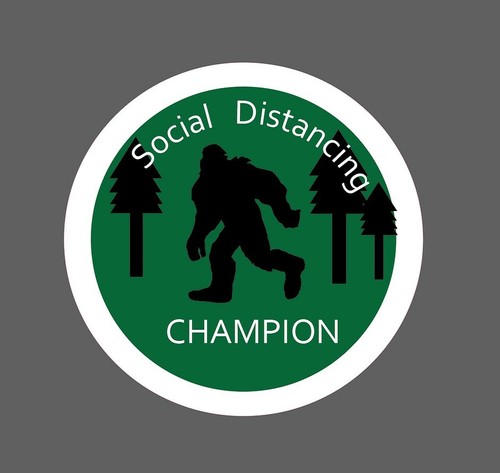 Bigfoot Sticker Social Distance Champion Outdoor Nature Funny Gift NEW ...