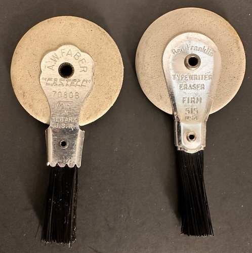 Vtg Eberhard Faber Castell and Ben Franklin Typewriter Eraser & Brush ...