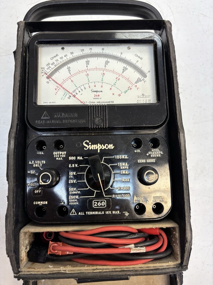 Simpson 1000v 10a 20m Ohms 260-8 Electric Analog Multimeter, Barely ...