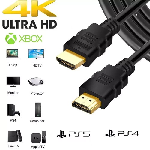 HDMI CABLE 2.0 HIGH SPEED GOLD PLATED FAST LEAD HD 4K 2160P 3D HDTV ...