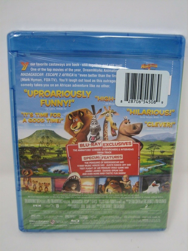 madagascar part 2 - escape africa bluray new sealed cartoon comedy ...