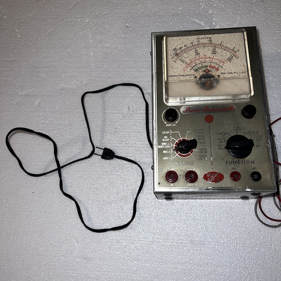 VINTAGE! Superior Instruments Co 670-A OHMs Resistance Meter Tester ...