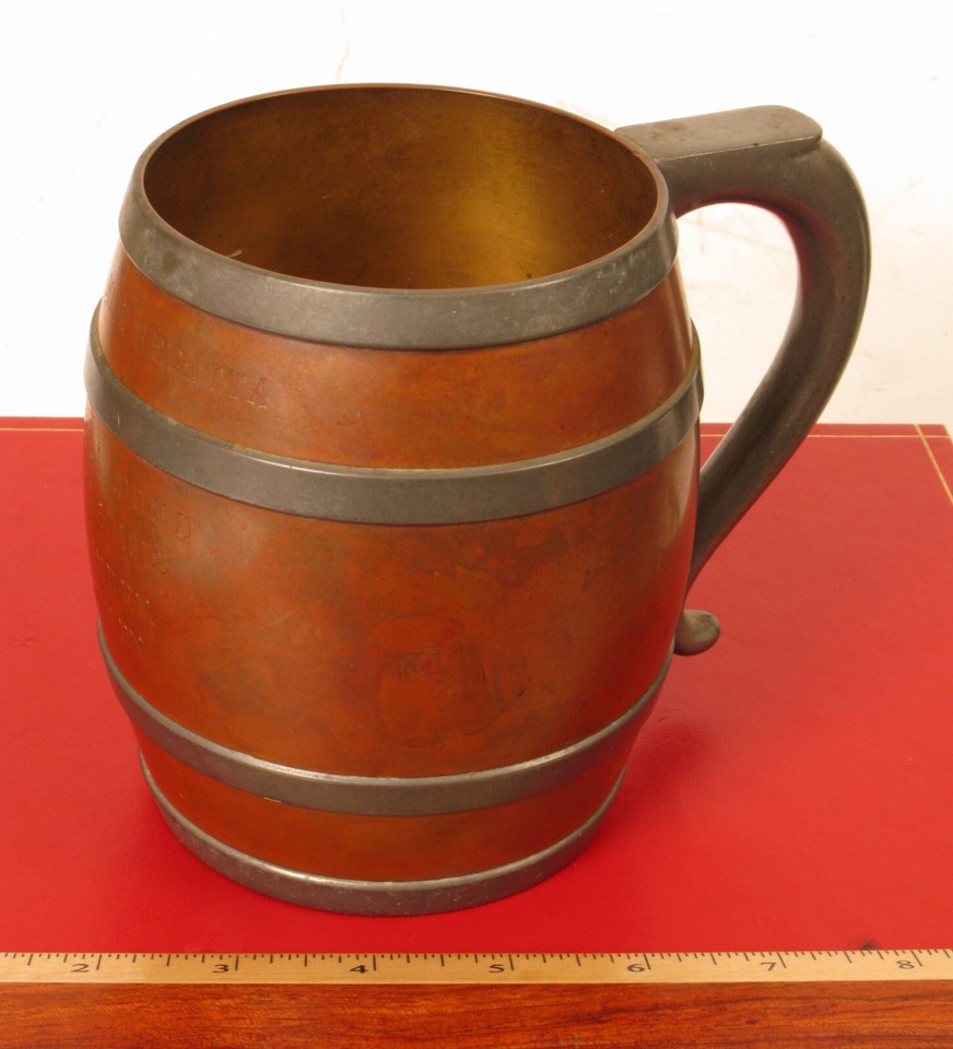 1912 BEER MUG TROPHY TEN MILE RIVER REGATTA CANOE RACE OMEGA POND HUNTS ...