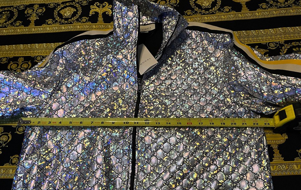 NEW WITH TAGS 100% AUTHENTIC GUCCI HOLOGRAPHIC MONOGRAM JACKET SWEATER ...