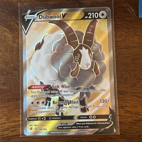 Pokémon TCG Dubwool V Rebel Clash 188/192 Holo Full Art for sale online ...