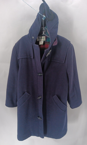 LL Bean Women's Coat Size: Large Wool Hooded Coat Flannel Lined USA | eBay