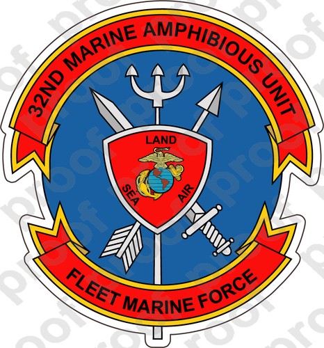 STICKER USMC 32ND MAU Marine Amphibious Unit A USMC LISC NO 20187 | eBay