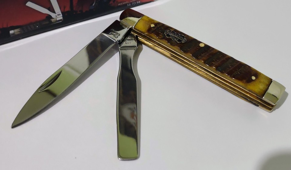 YELLOW BONE DOCTORS DR. HUNTING POCKET KNIFE W/ SPATULA S.W. ! | eBay