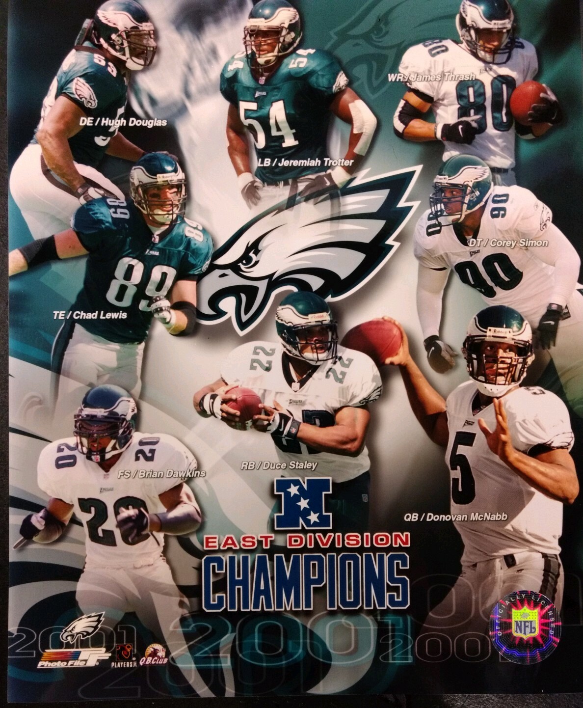 PHILADELPHIA EAGLES 2001 NFC East Division CHAMPIONS 8x10 Photo | eBay