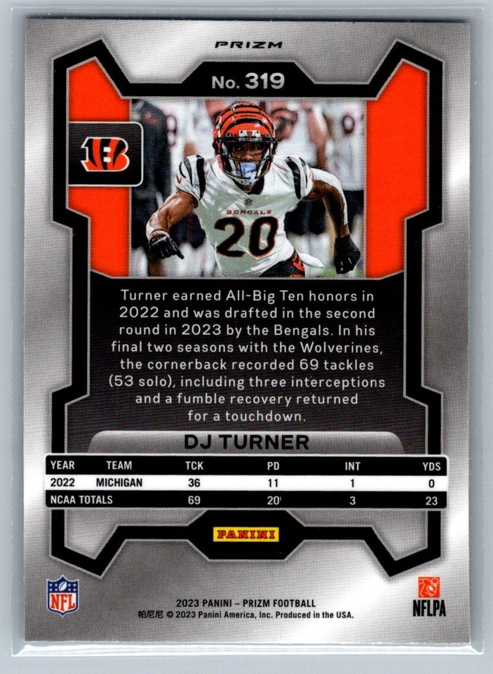 2023 Panini Prizm #319 DJ Turner Bengals Green Wave | eBay
