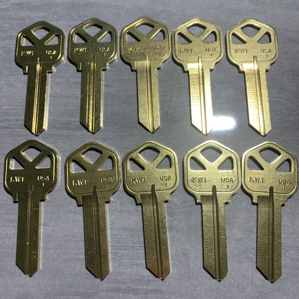 KWIKSET KW-1 W RING House Key Blanks Brass 10 PACK Maintenance ...