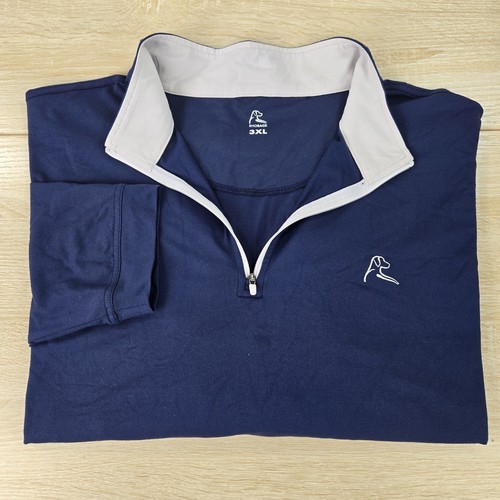 Men's 3XL Rhoback Performance Quarter Q Zip 1/4 Blue Golf Pullover Long ...