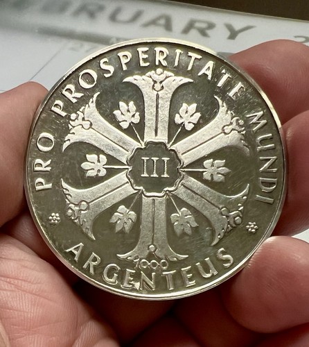 3 Argenteus Aureus Magnus 1960 Rome Olympics 45g Fine Silver Werner ...