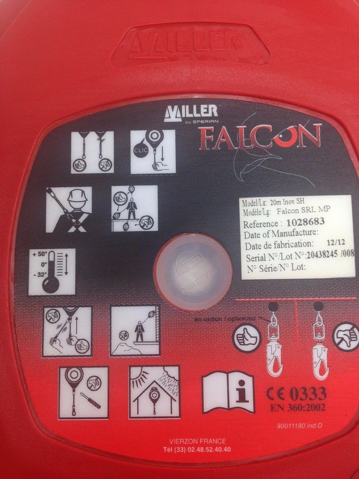 Miller Falcon 1028683 Self-retracting Lifeline 20m SS swivel Fall ...