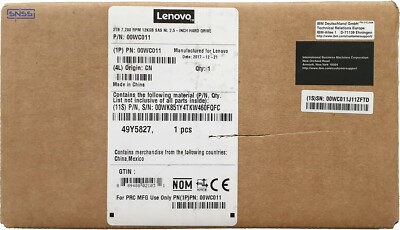 LENOVO 2TB SAS 12GB NL Near Line 7.2K HDD 00WC011 Storwize V3700 EX VAT ...